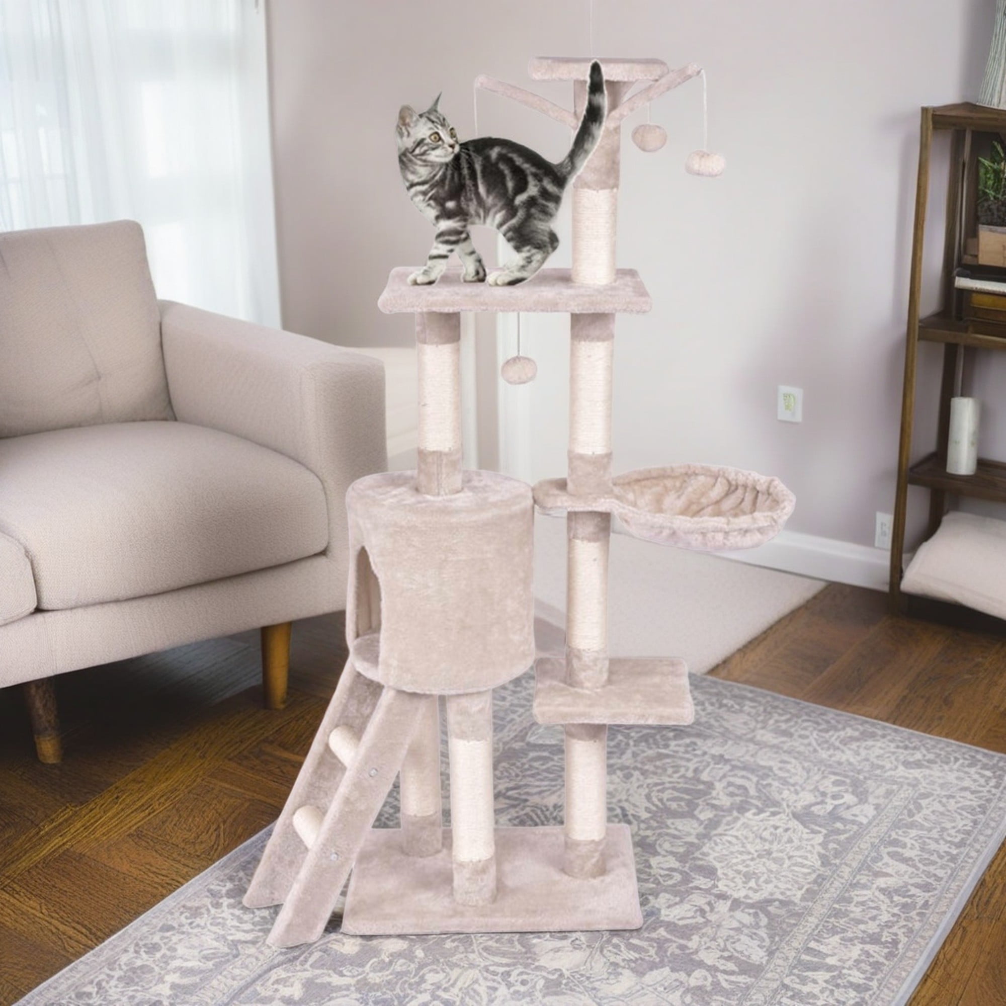 Demi Bonn 56" Cat Tree House for Large Cats, Cat Condo Tower with ...