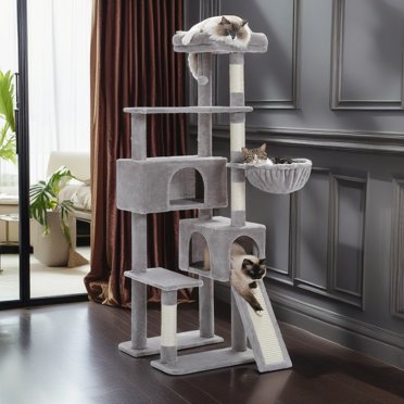 PAWZ Road Cat Tree 64" Sisal Scratching Posts Tower with Large Perch ...