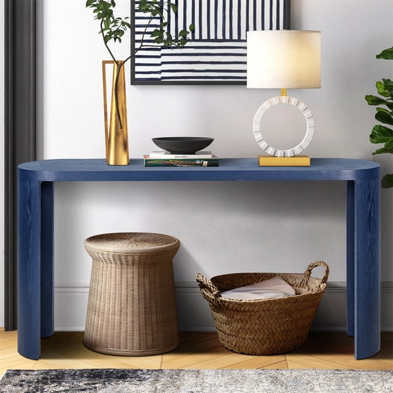 Demi Bonn 60" Thick Top Console Table with Curved Legs, Support The ...