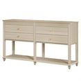 Demi Bonn 63" Modern Console Table - Drawers + Lower Storage Shelf, Entryway/Sofa Table, for ...