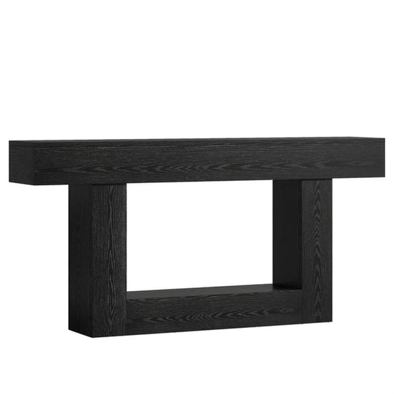 Demi Bonn 63" Wood Console Table, Farmhouse 2-Tier Sofa Table Entryway ...