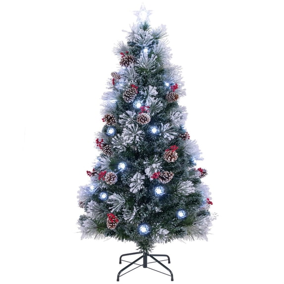 Demi Bonn 6FT Flocked Christmas Tree, Pre-lit with 8 Lighting Modes ...