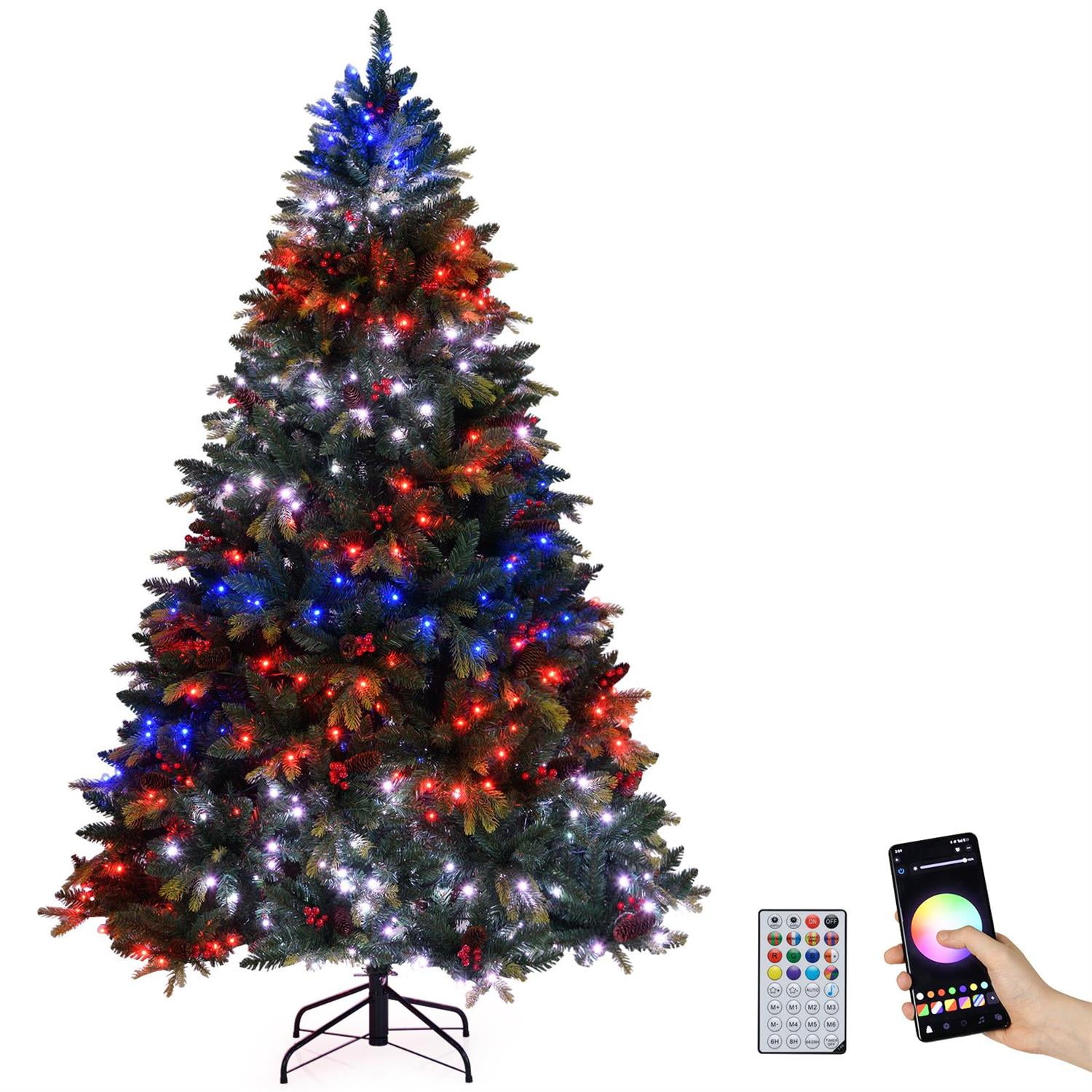 Demi Bonn 7 FT Green Pre-Lit Artificial Christmas Tree - 1436 Branch ...