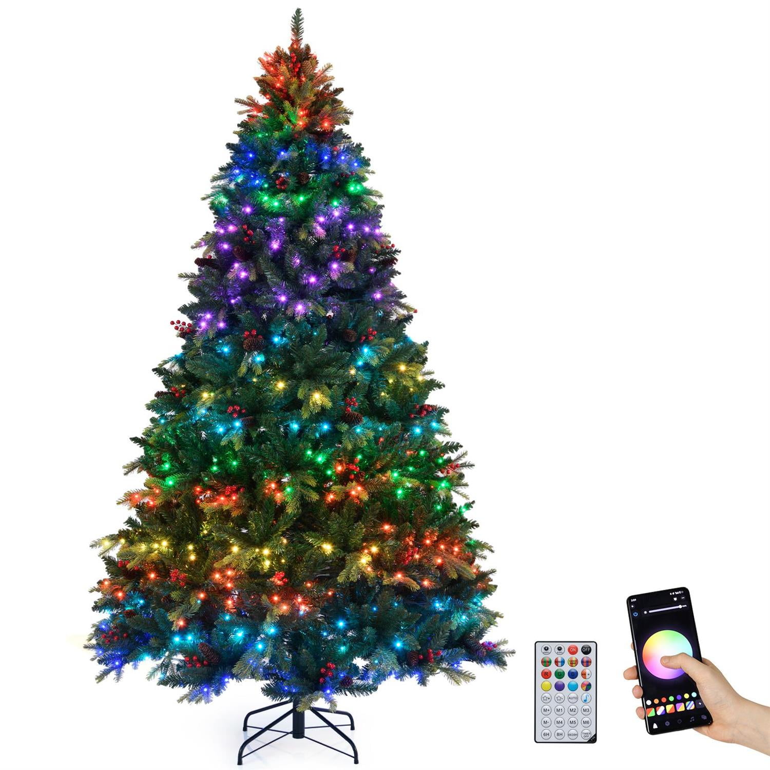 Demi Bonn 8 FT Green Pre-Lit Artificial Christmas Tree - 1936 Branch ...