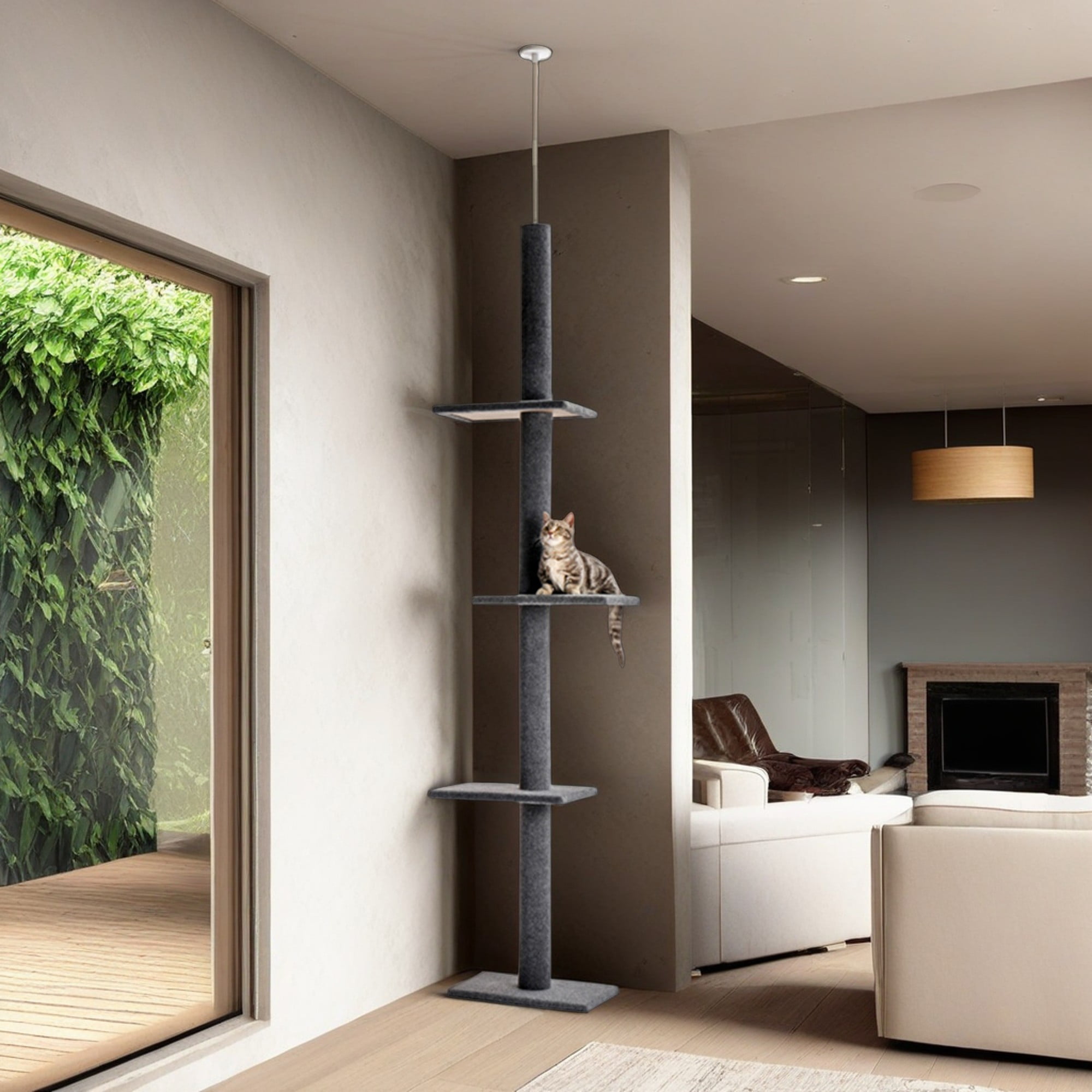 Demi Bonn 90"-108" Height Adjustable Cat Tree Tower, Floor to Ceiling ...