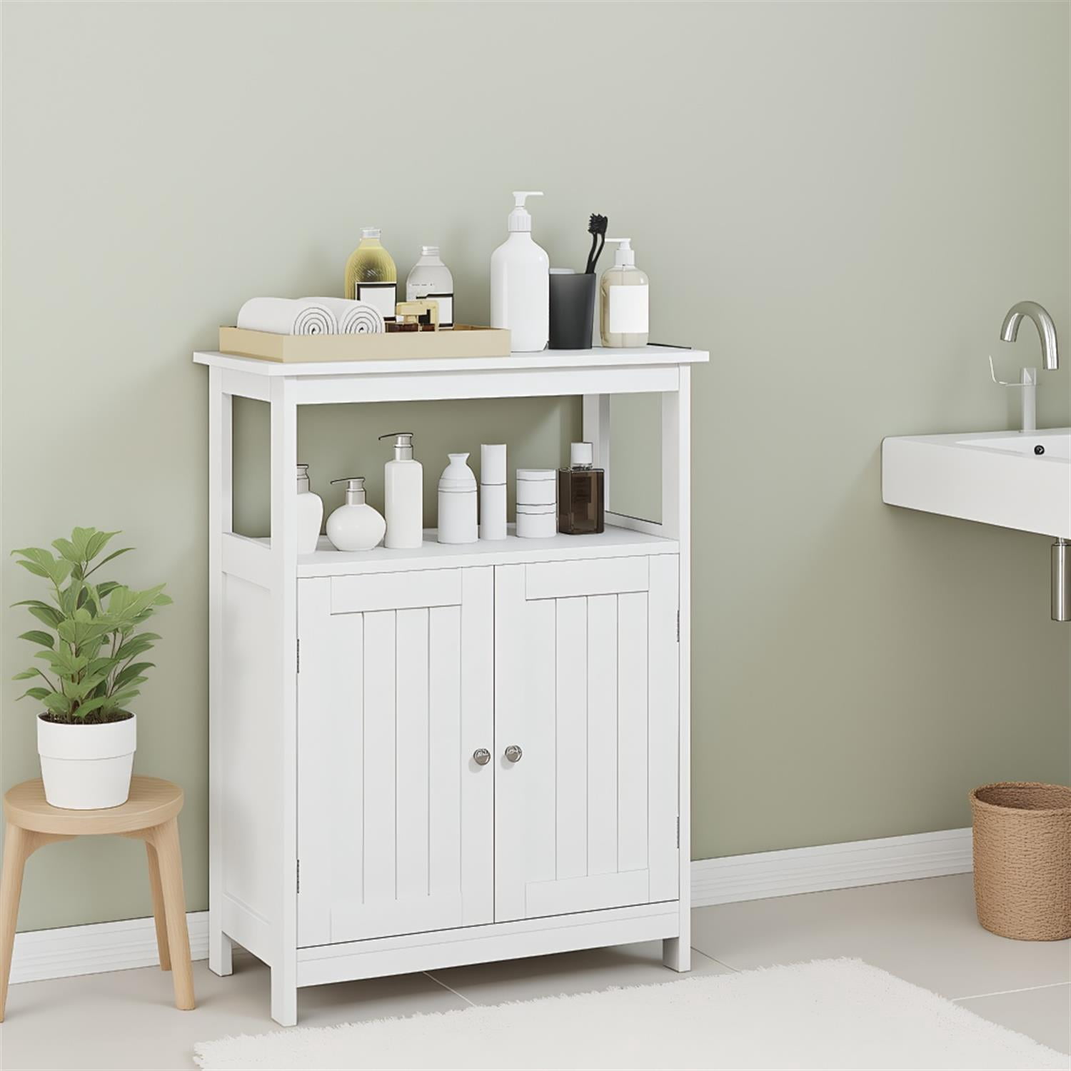 Demi Bonn Bathroom Floor Cabinet, Freestanding Storage, Open ...