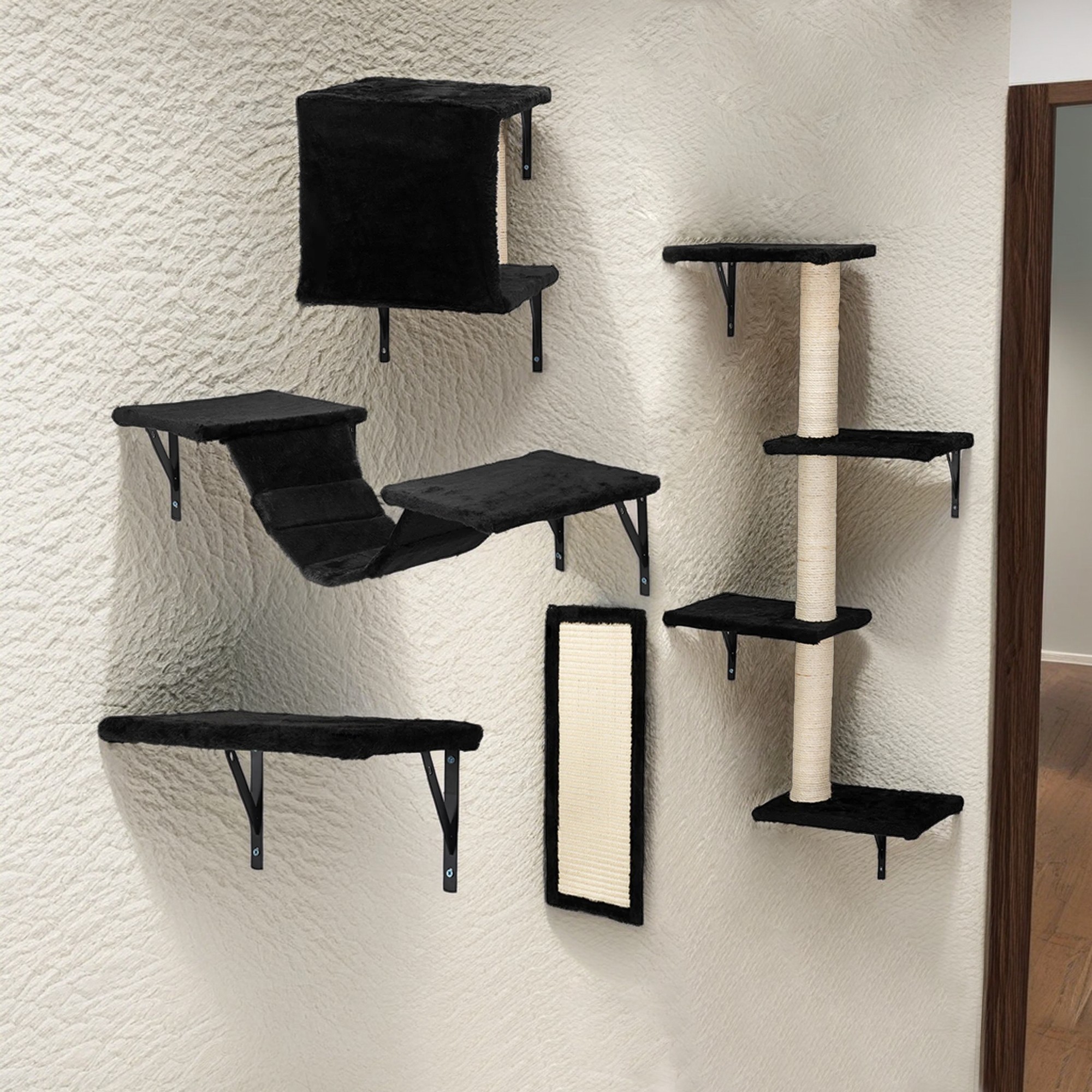 Demi Bonn Cat Wall Shelves and Perches Set for 5, Cat Tower for Adult ...