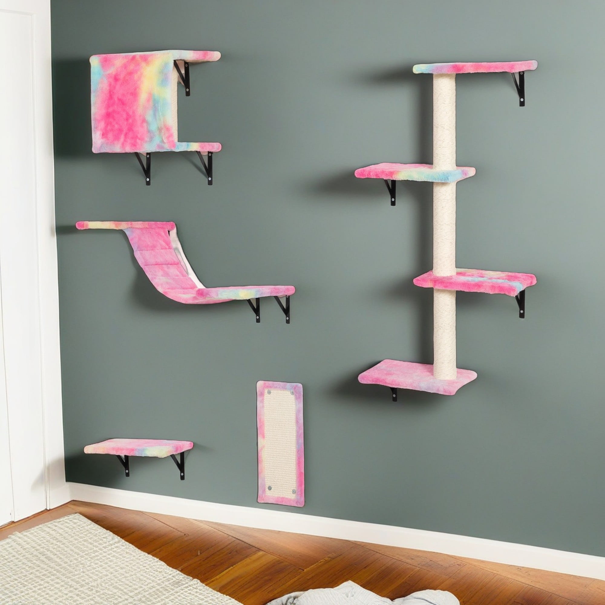 Demi Bonn Cat Wall Shelves and Perches Set for 5, Cat Tower for Adult ...