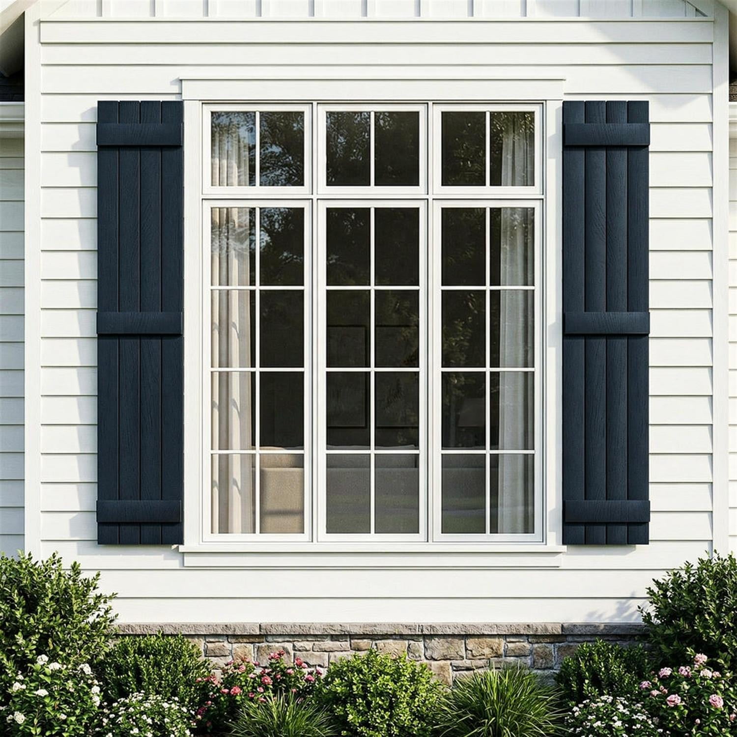 Demi Bonn Exterior Window Shutters - Three horizontal bars, Weather ...