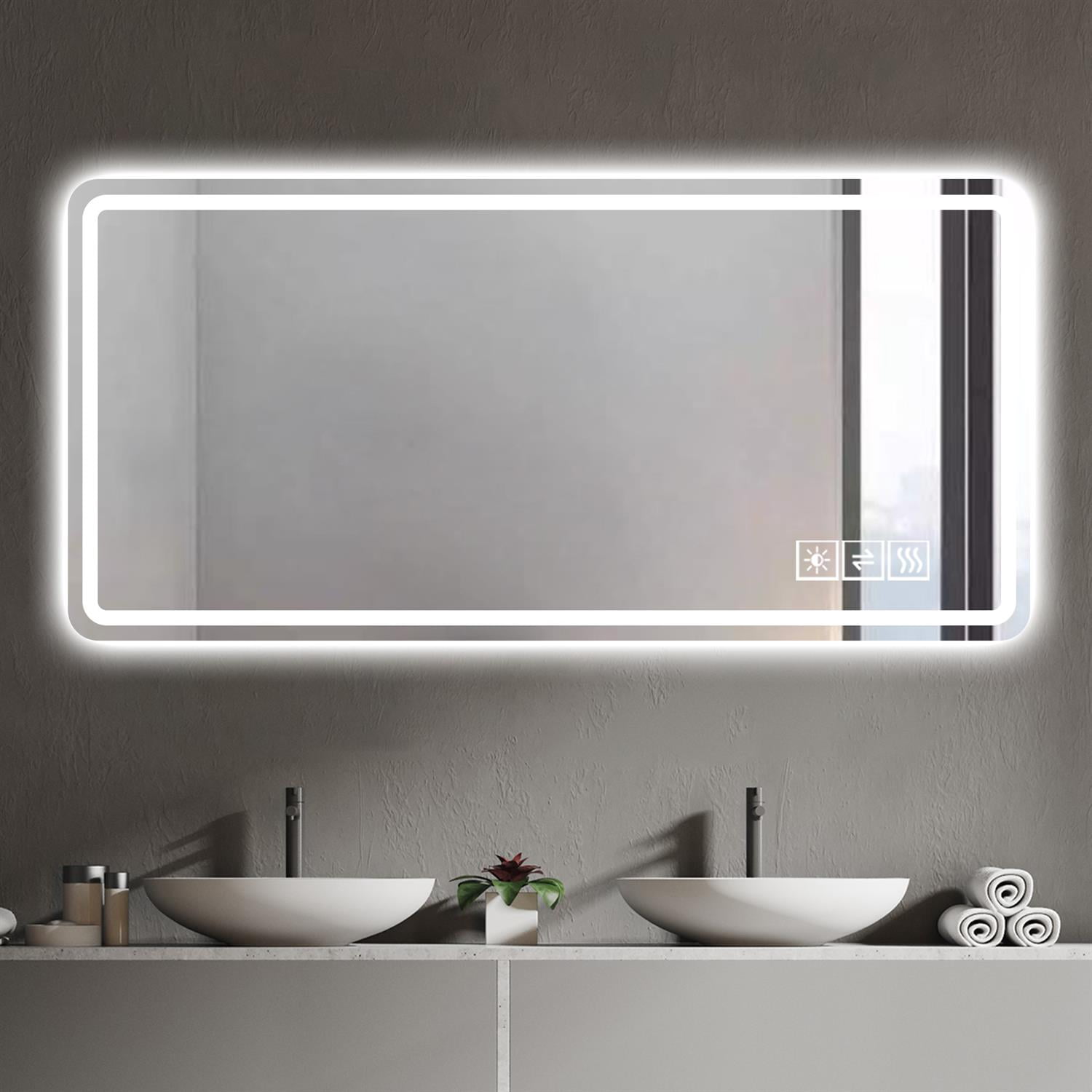 Demi Bonn LED Bathroom Mirror, 28*60 Inch, Shatter-Proof Tempered Glass ...