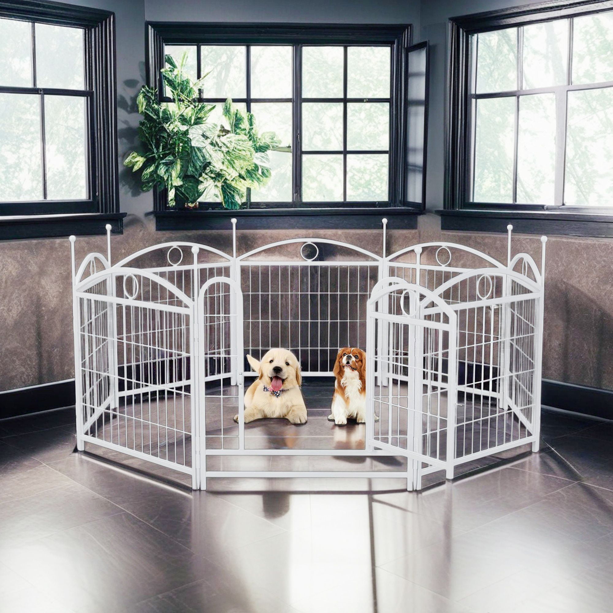 Demi Bonn Outdoor Dog Playpen with Doors, 24" 8 Panels Indoor Dog Fence ...