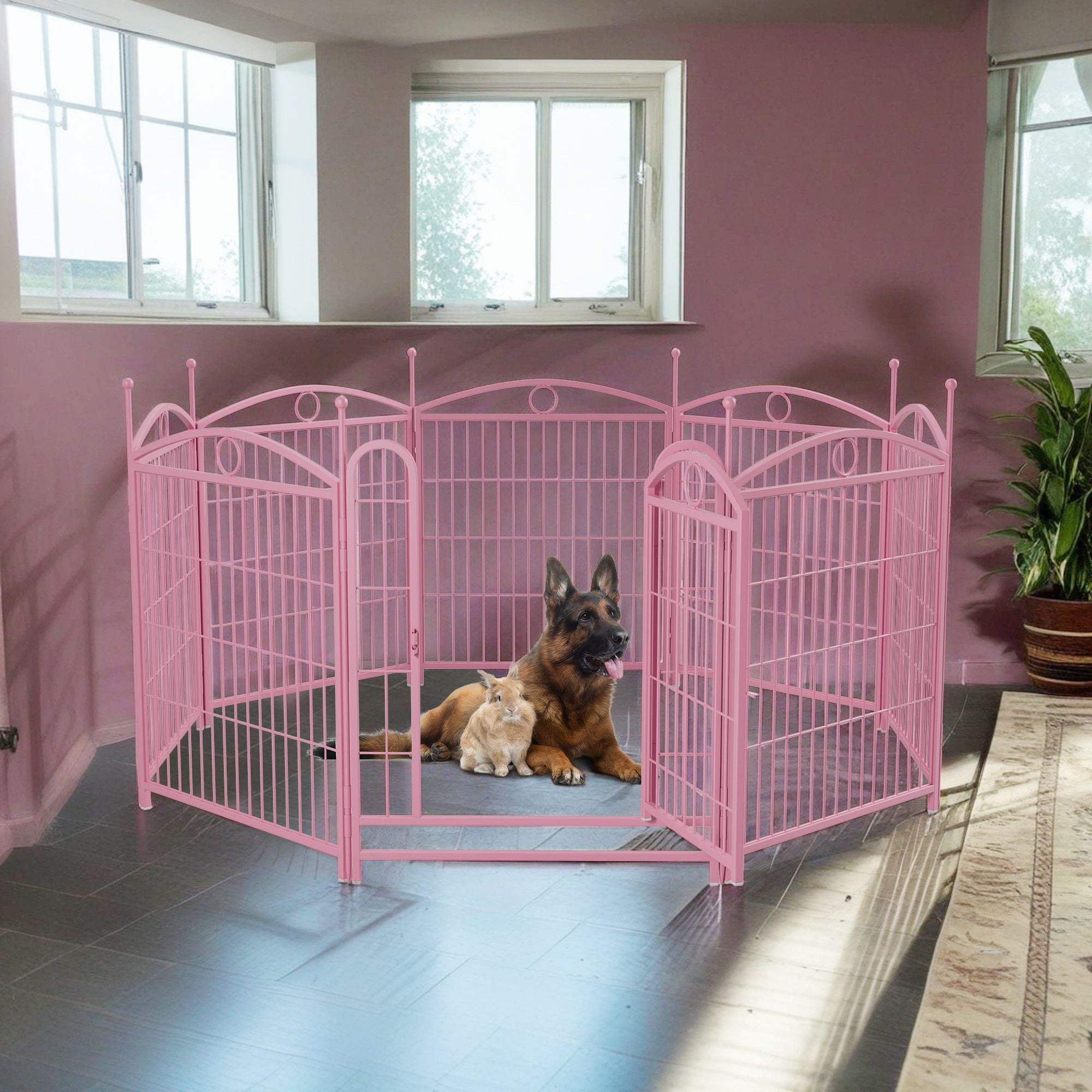 Demi Bonn Outdoor Dog Playpen with Doors, 32" 8 Panels Indoor Dog Fence ...
