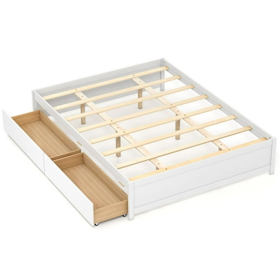 Demi Bonn Queen Size Bed Frame, 2 Rolling Storage Drawers with Stoppers ...