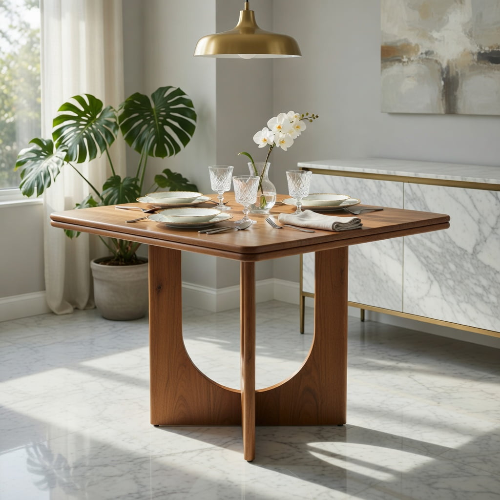 Demi Bonn Solid Wood Square Dining Table, 31" Compact Kitchen Table for ...