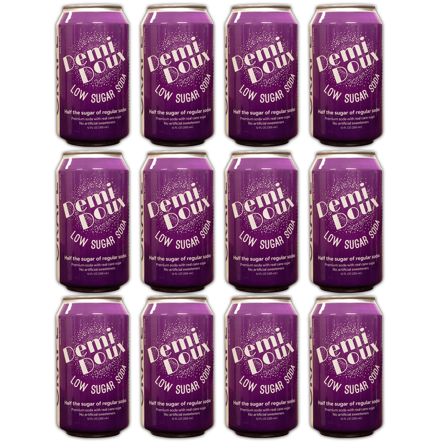 Demi Doux Low Sugar Diet Grape Soda, Refreshing Alternative, 12-Pack ...