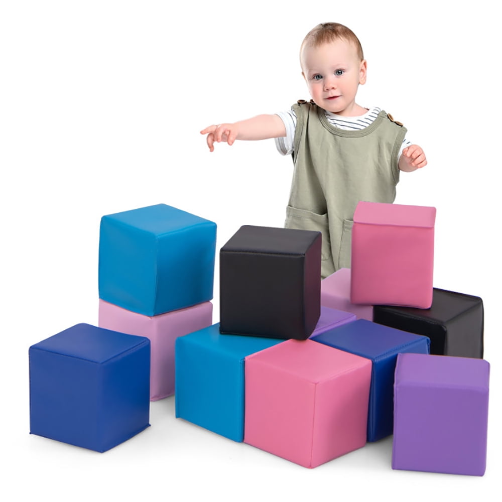 Demifill 12 Pieces Soft Foam Building Blocks Climbing Foam Cubes Set ...