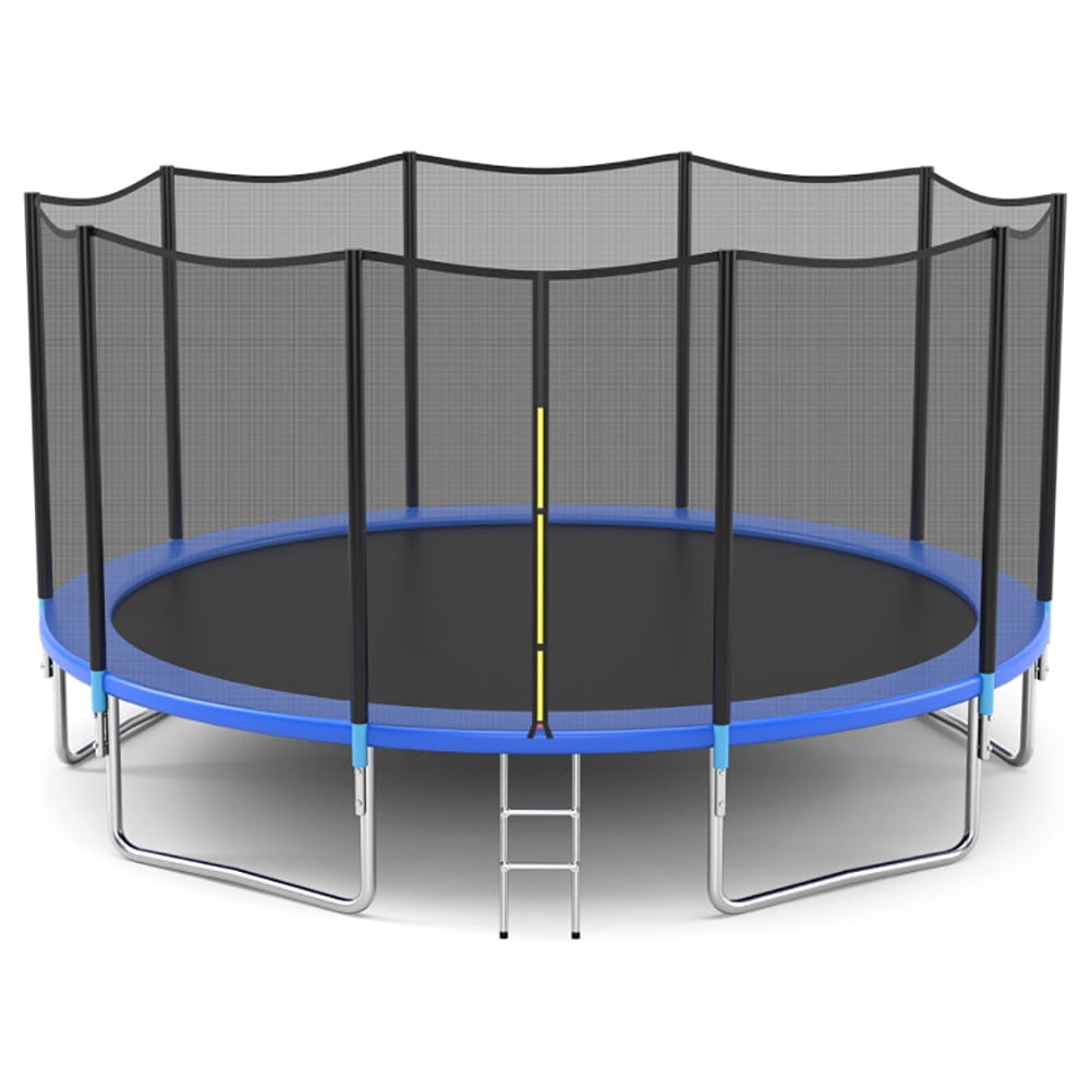 Demifill 15 Feet Trampoline with Enclosure Net Spring Pad and Ladder ...