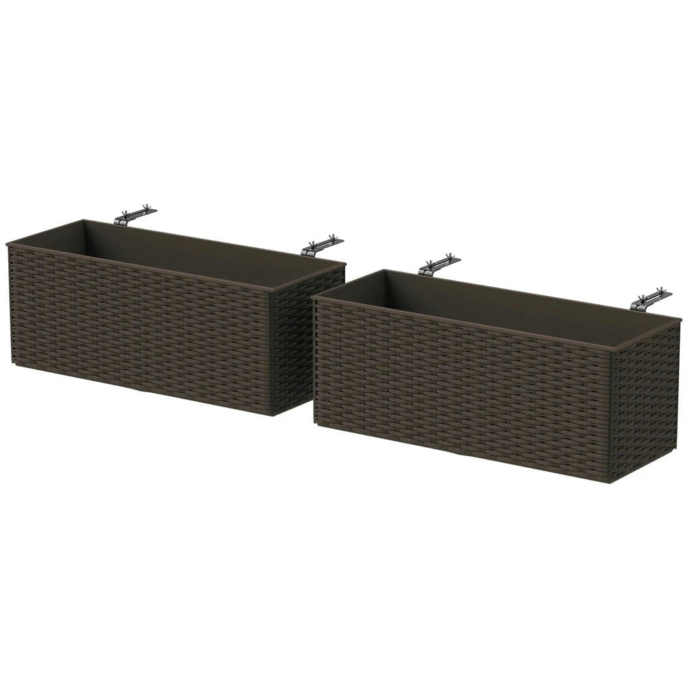 Demifill 2 Packs 20 Inch Railing Flower Pots, Self-Watering Hanging ...