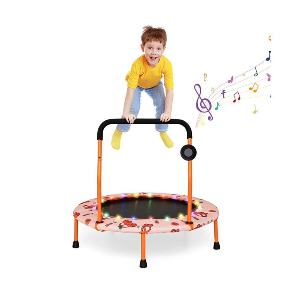 Demifill 36 Inch Mini Trampoline with Colorful LED Lights and Bluetooth ...