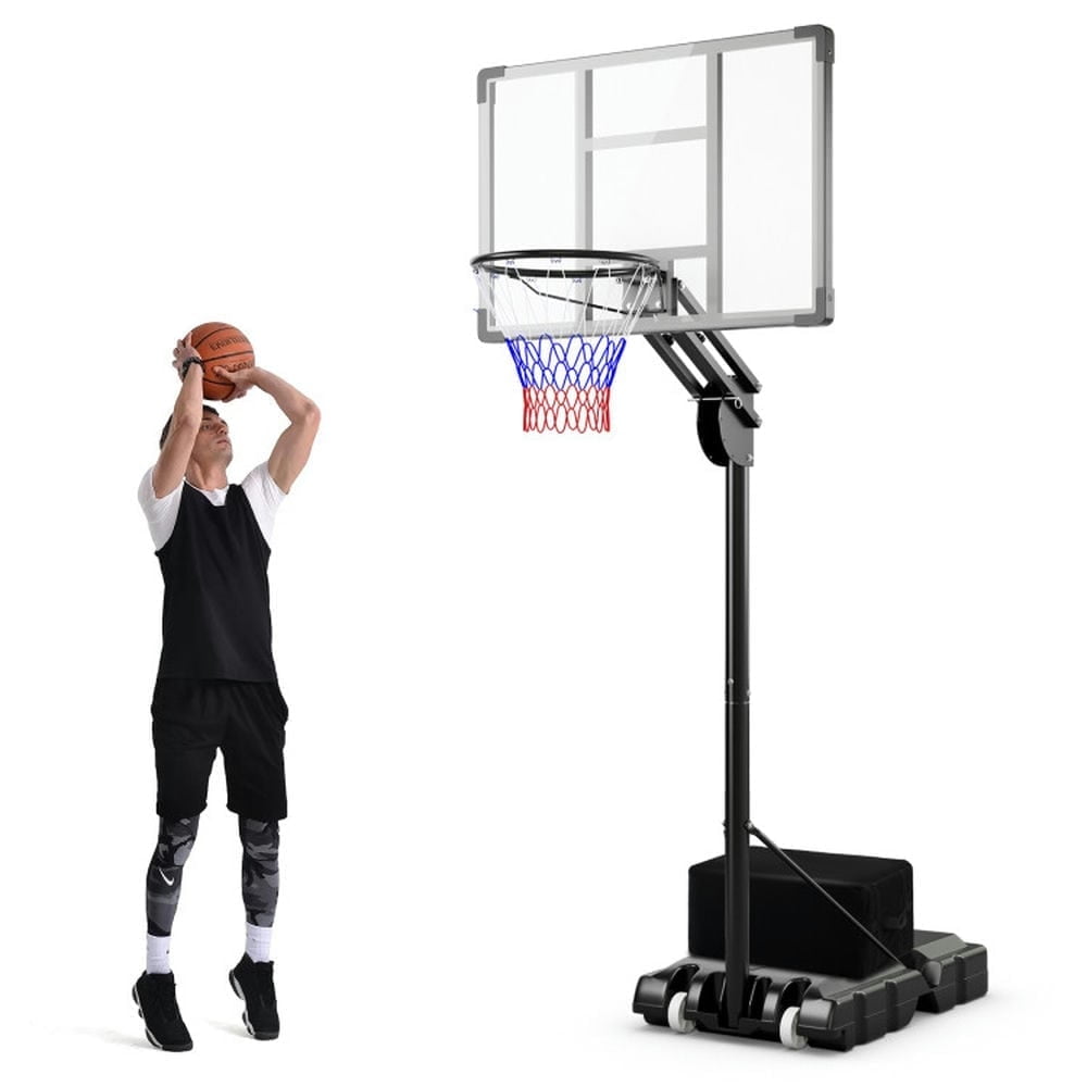 Demifill 4.9-10 Feet Adjustable Basketball Hoop with Shatterproof ...