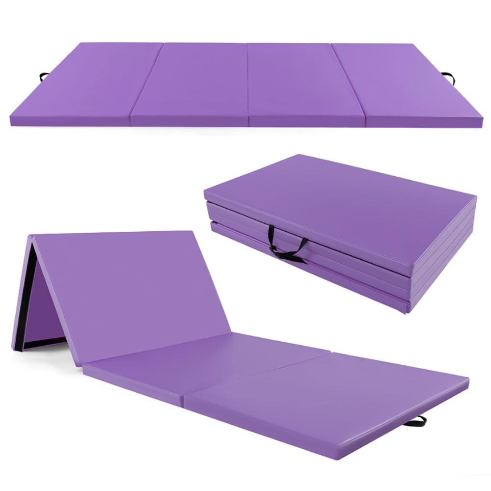 Demifill 4-Panel PU Leather Folding Exercise Mat with Carrying Handles ...