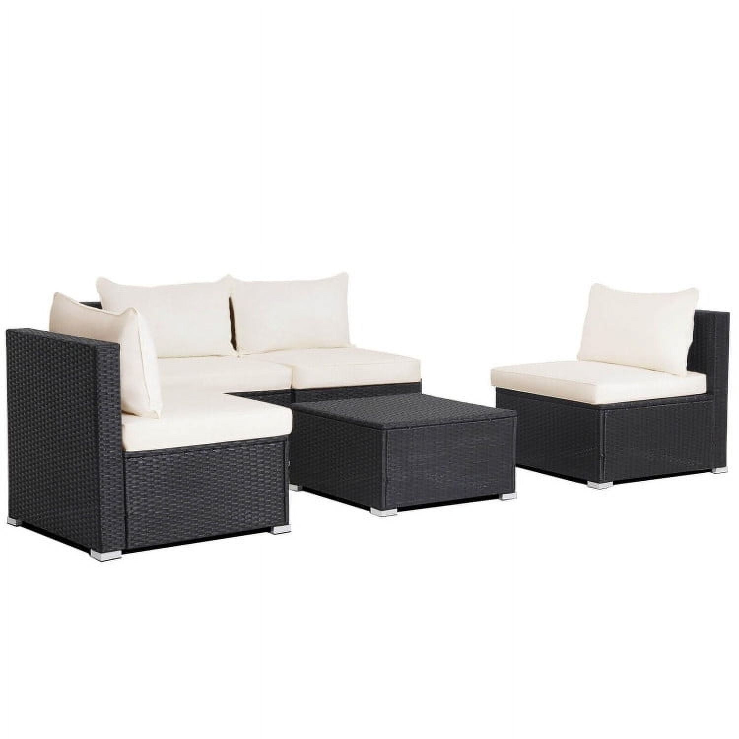 Demifill 5 Pieces Outdoor Patio Furniture Set with Soft Padded Cushions ...