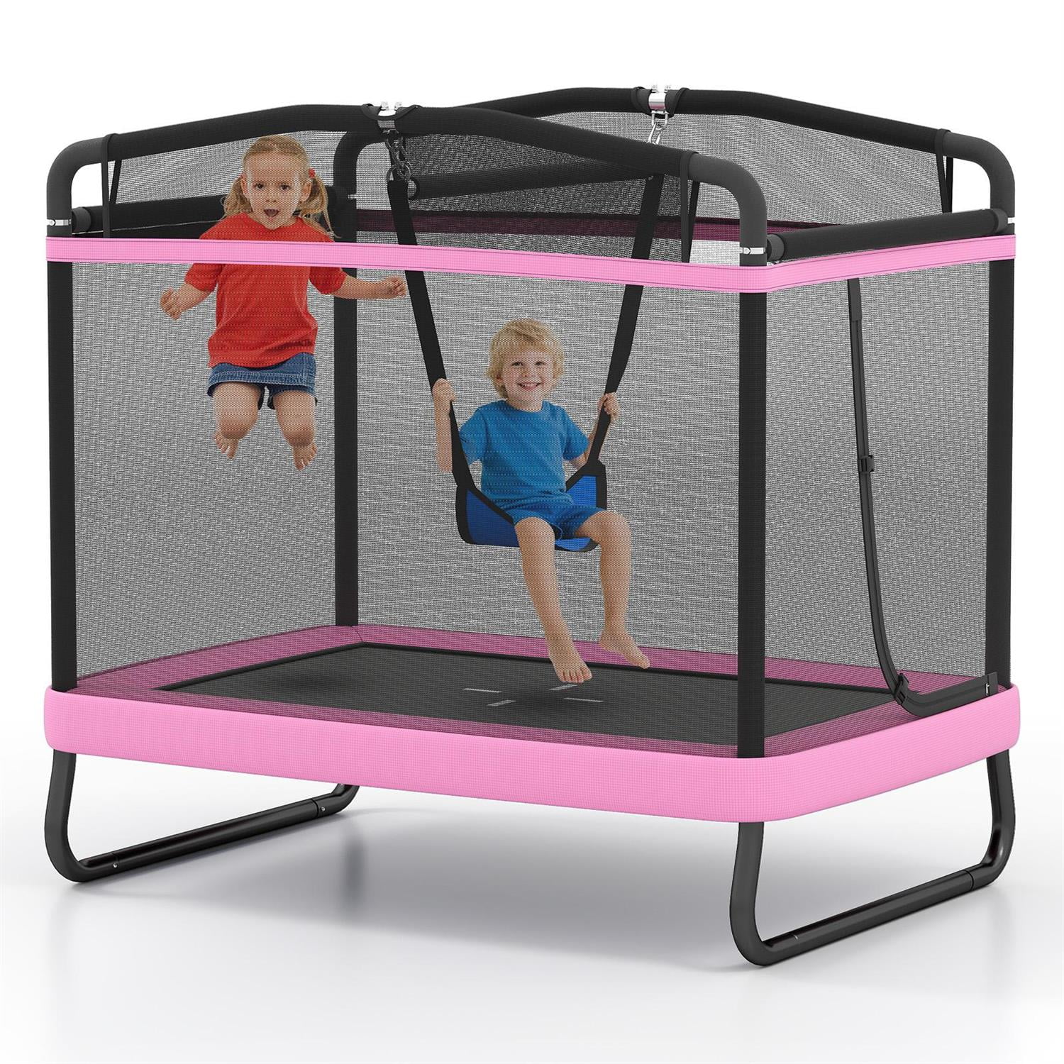 Demifill 6FT Trampoline, Padded Spring Cover, Safe Enclosure, Swing ...