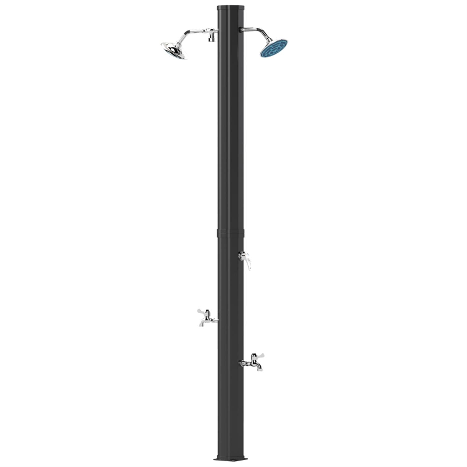 Demifill 7.1ft Outdoor Solar Heated Shower - Black, 9.2 Gallon Capacity ...