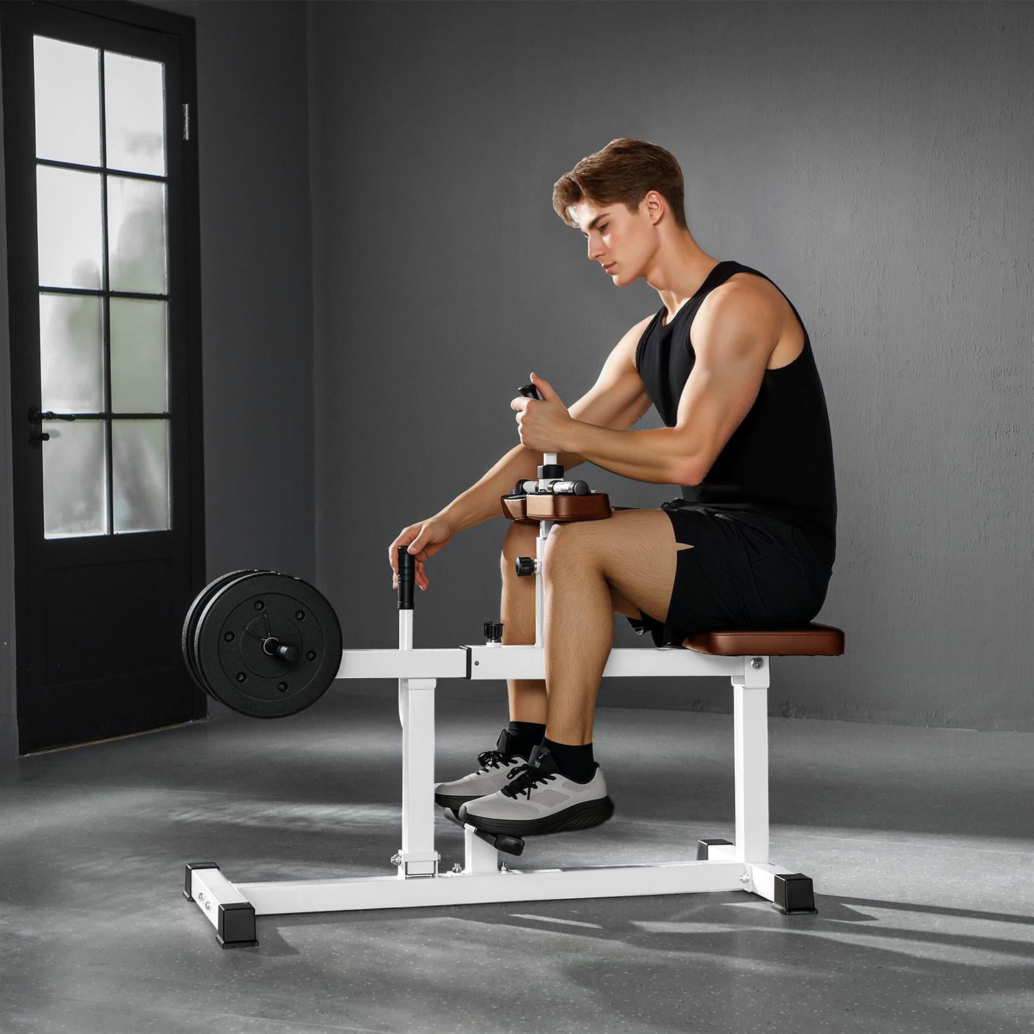 Demifill Adjustable Steel Seated Calf Raise Equipment - Brown, Strength ...