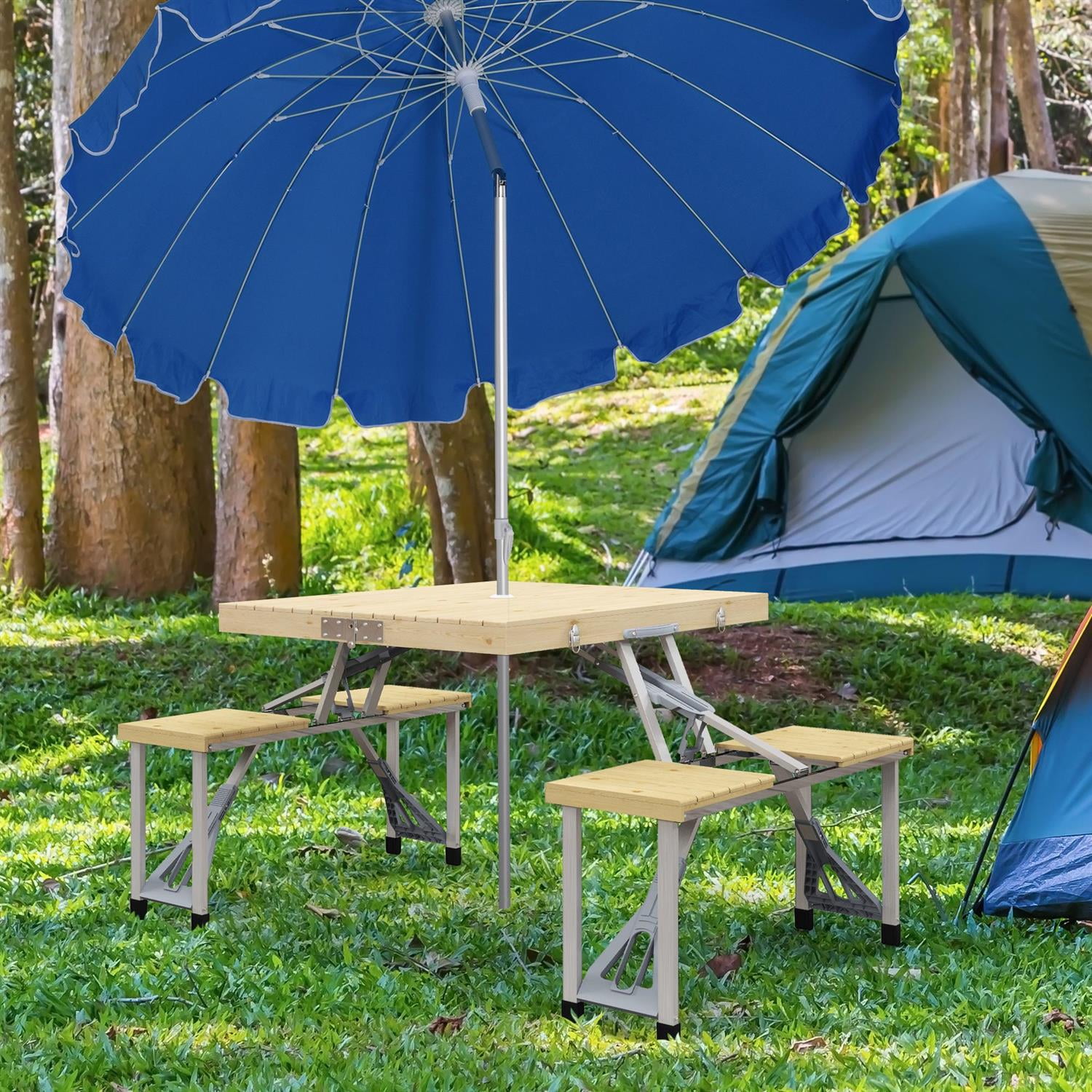 Demifill Aluminum Frame Folding Picnic & Camping Table & Chairs Set ...