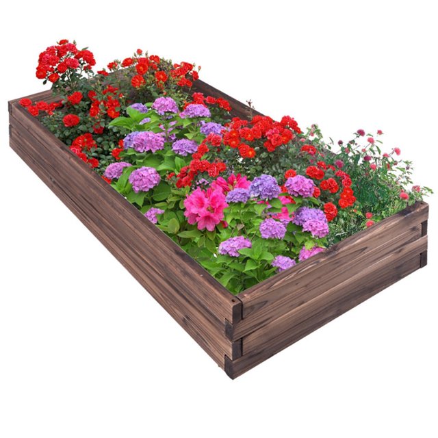 Demifill Elevated Wooden Garden Planter Box Bed Kit, Box Bed with ...