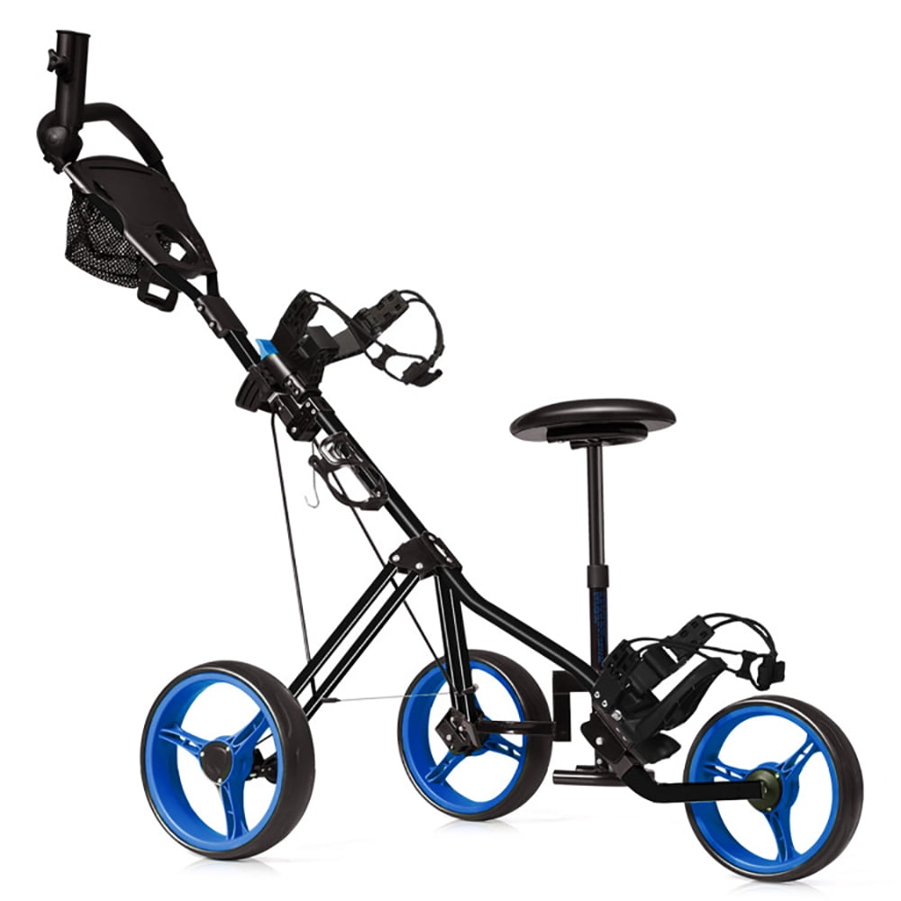 Demifill Golf Cart, Foldable 3 Wheels Push Pull Golf Trolley with ...
