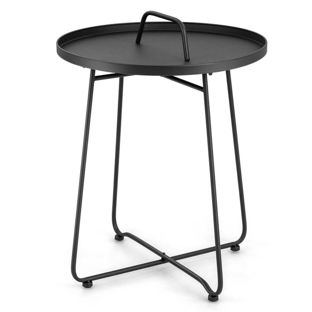 Demifill Outdoor Metal Patio End Side Table Weather Resistant with ...