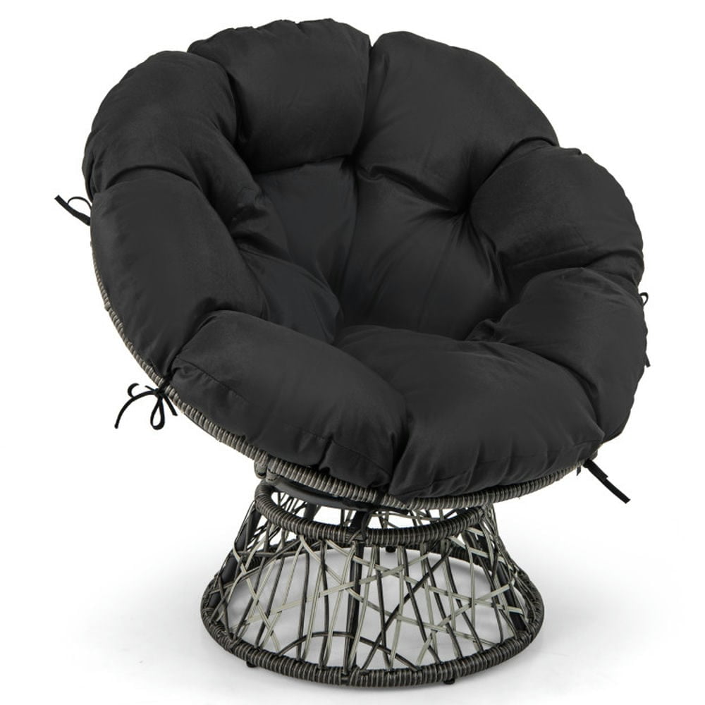 Demifill PE Wicker Papasan Chair with Thick and Removable Cushion ...
