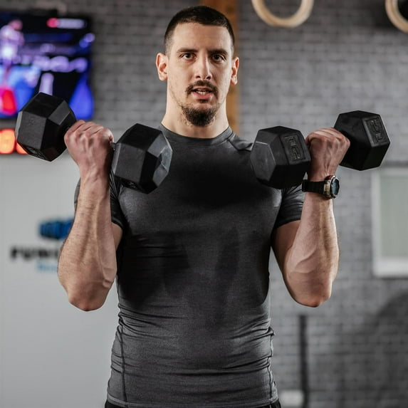 Demifill Rubber Dumbbell Set for No Rolling for Women or Men Home Gym ...