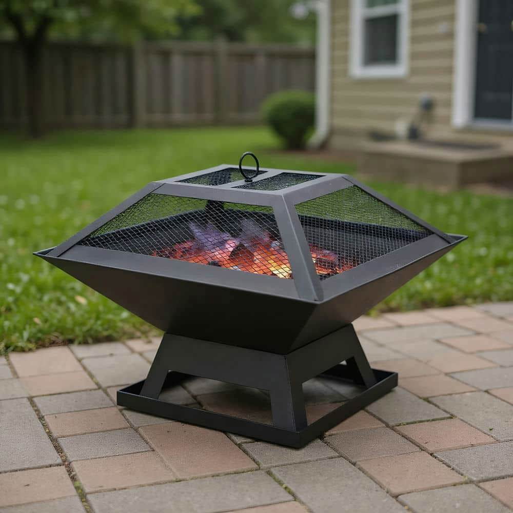 Demifill Square Small Fire Pit, BBQ Party Portable Fire Pit for Outdoor ...