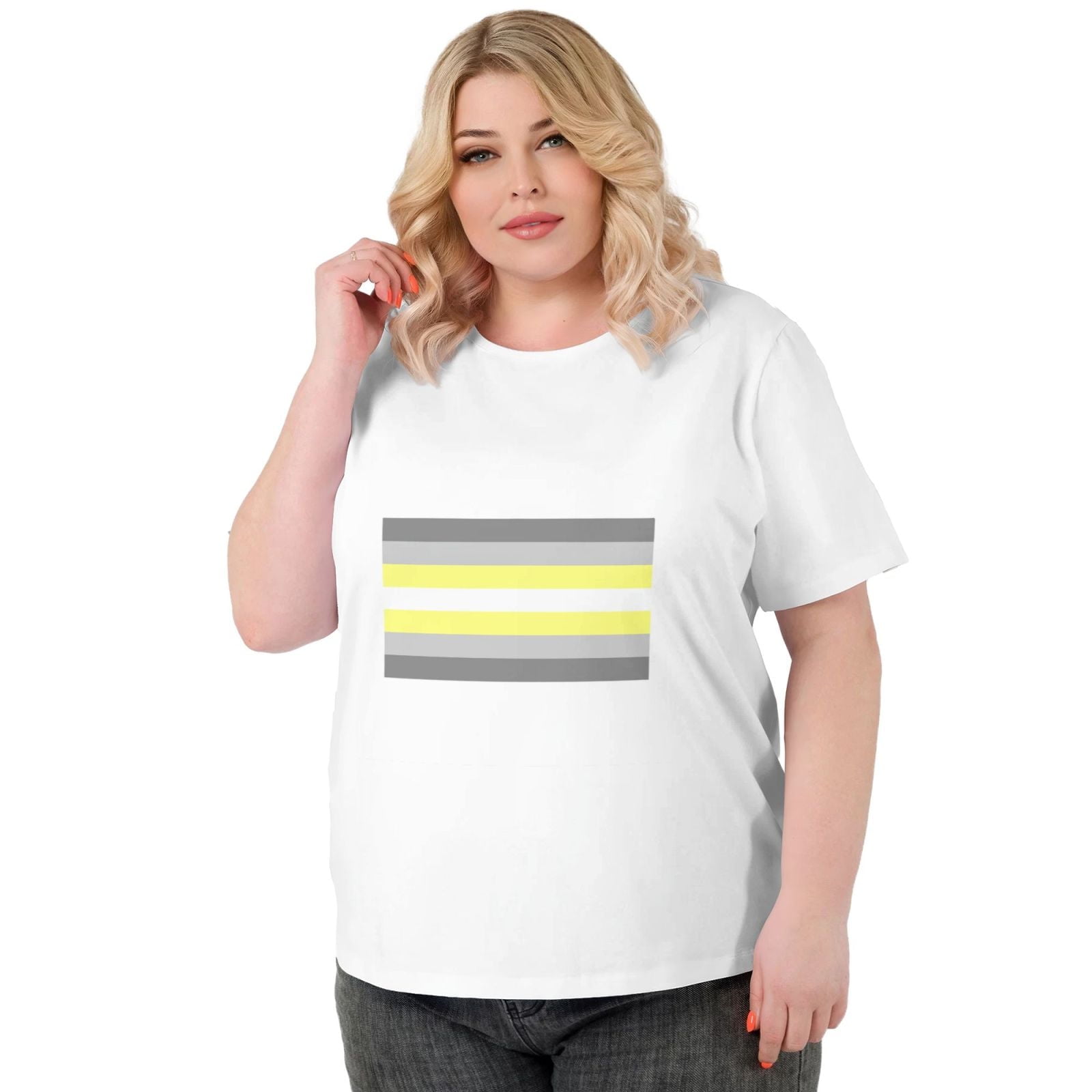 Demigender Pride Flag Women'S Plus-Size Short Sleeve Crew Neck Tee ...