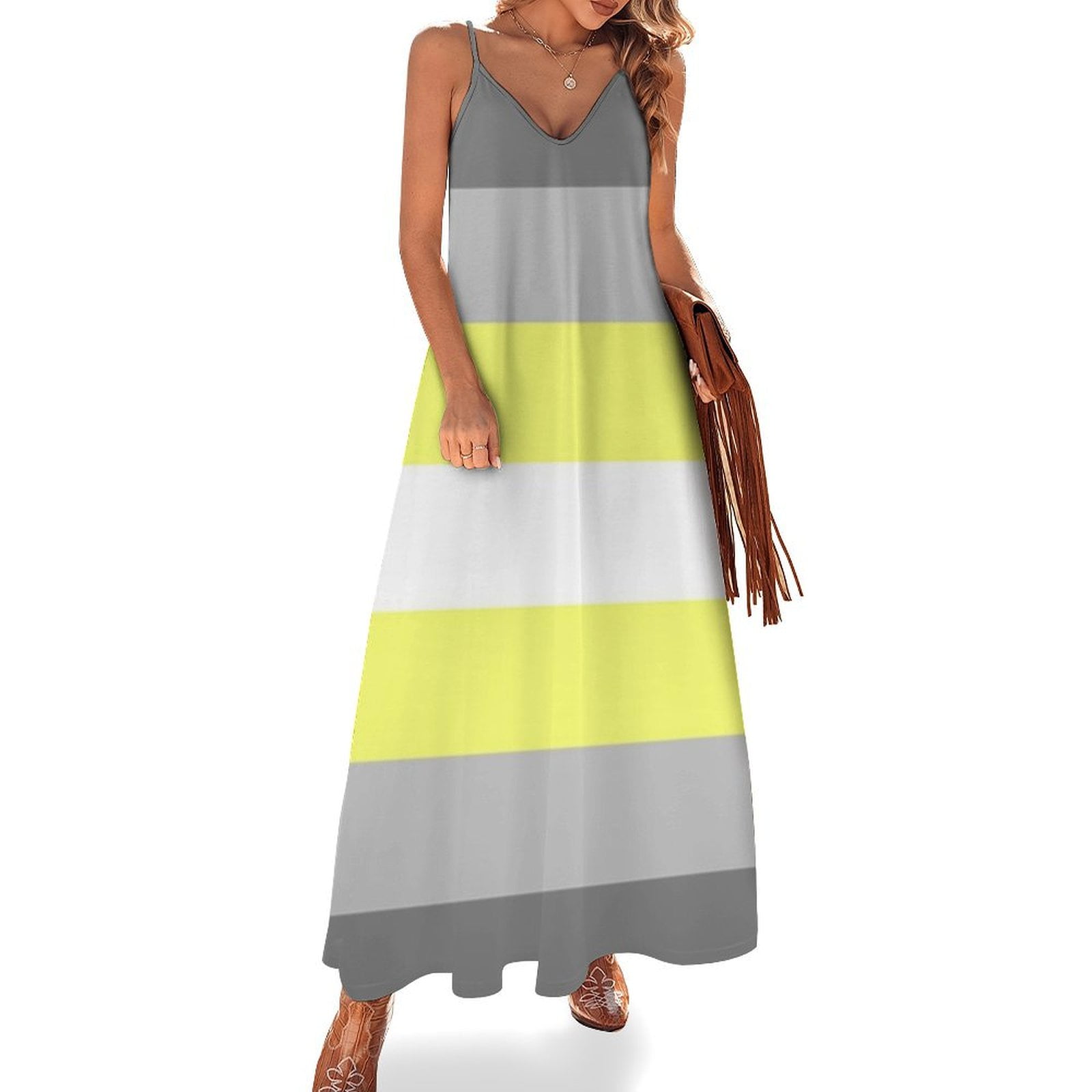 Demigender Pride LGBTQ Flag (2)Summer Sleeveless V Neck Dresses for ...