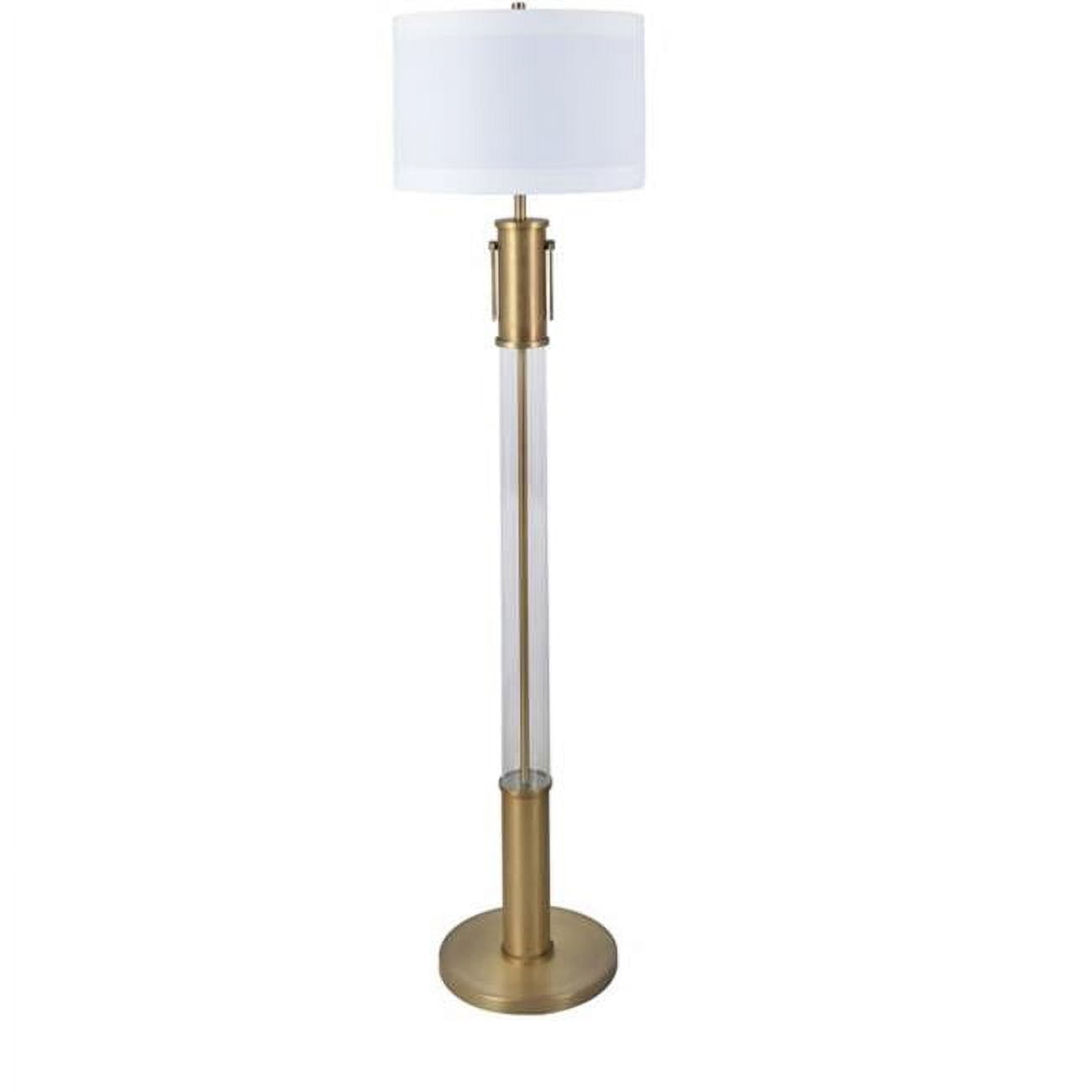 Demille Column Floor Lamp Gold Metal 63"Ht. Transitional Style ...