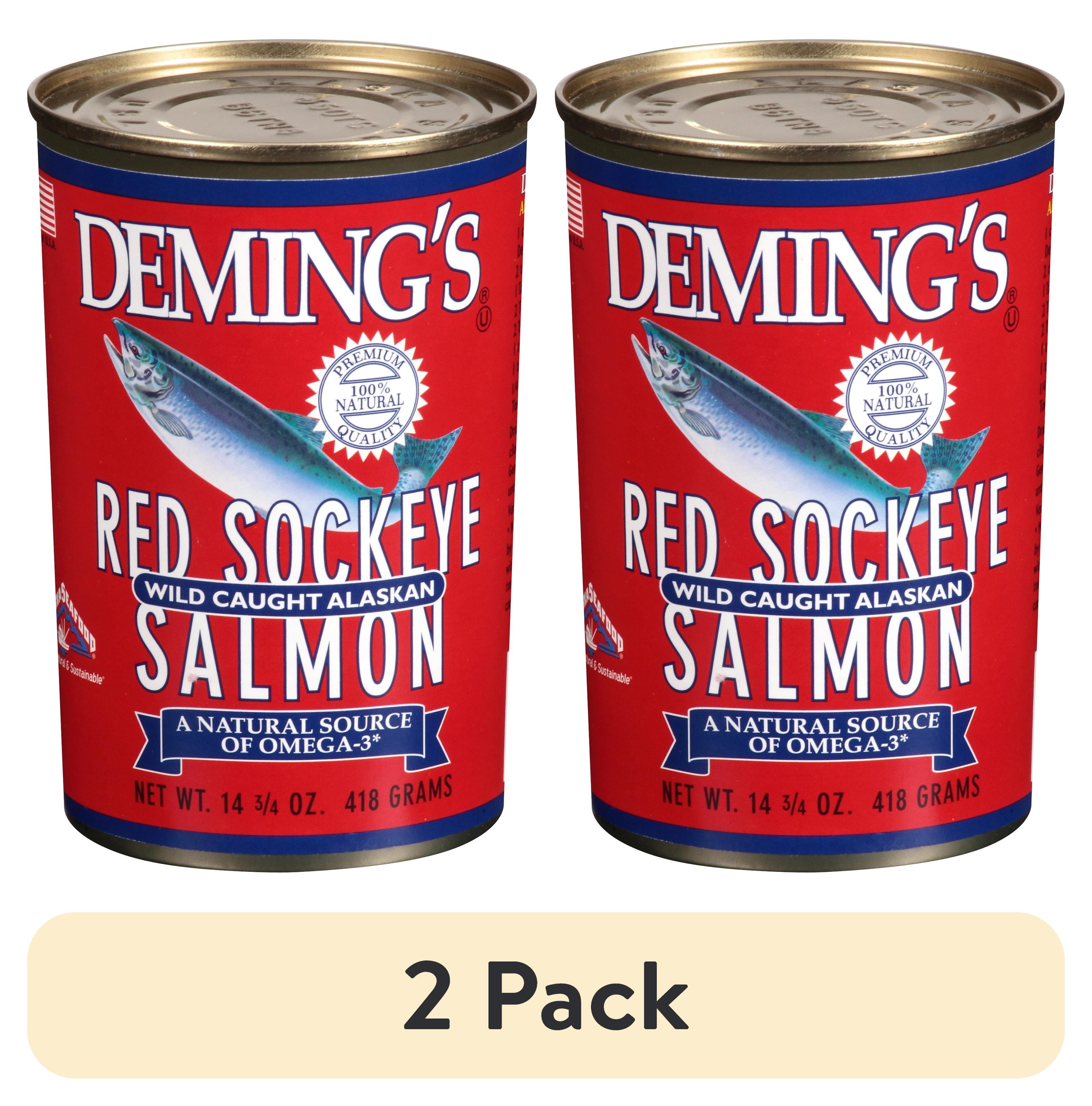 (2 pack) Deming's Red Sockeye Wild Caught Alaskan Salmon, 14.75 Oz ...