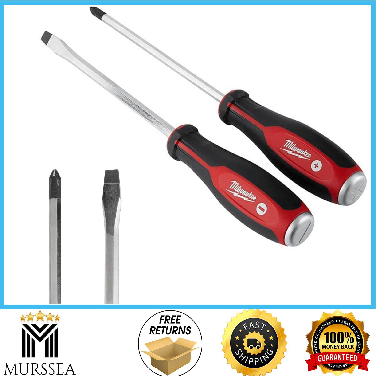 Demo Screwdriver Drivers W/ Steel Caps (2-Piece) Forged Tool Shanks ...