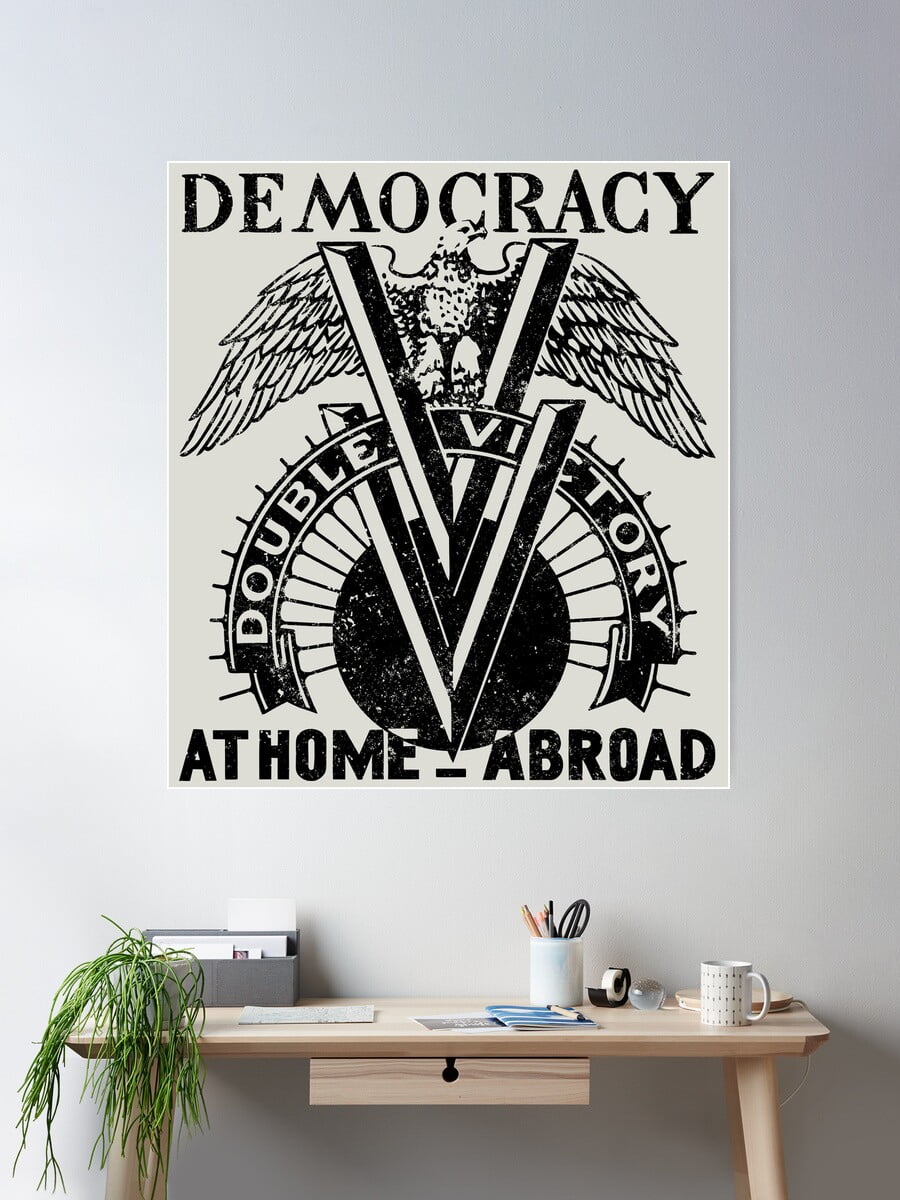 Democracy Double V - Dark Poster Wall Art, Modern Wall Decor For Living ...