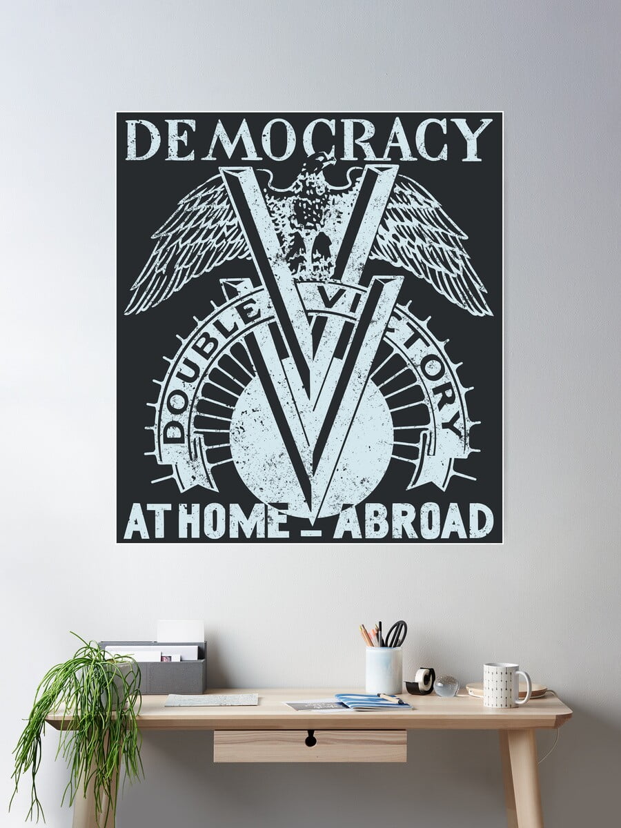 Democracy Double V - Light Poster Wall Art, Modern Wall Decor For ...
