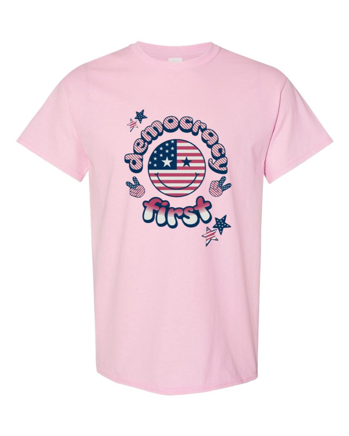 Democracy First Tee Patriotic Political Human Rights T-Shirt, for men ...