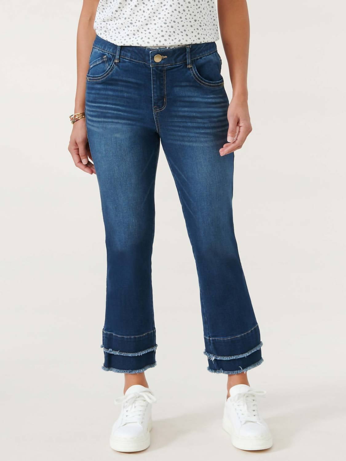 Democracy Kick Flare Double Layer Crop Jeans - Walmart.com