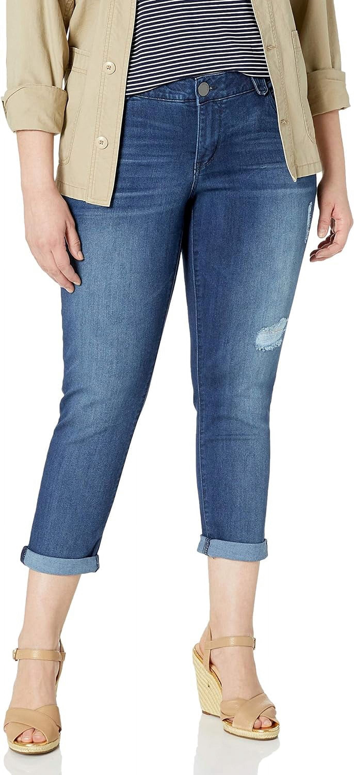 Democracy Women's Plus Size Ab Solution Crop 20 Blue - Walmart.com