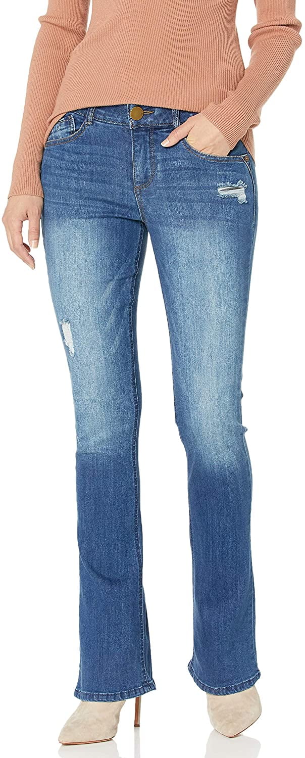 Democracy Womens Itty Ab Bitty Solution Boot Jean Pants - Walmart.com