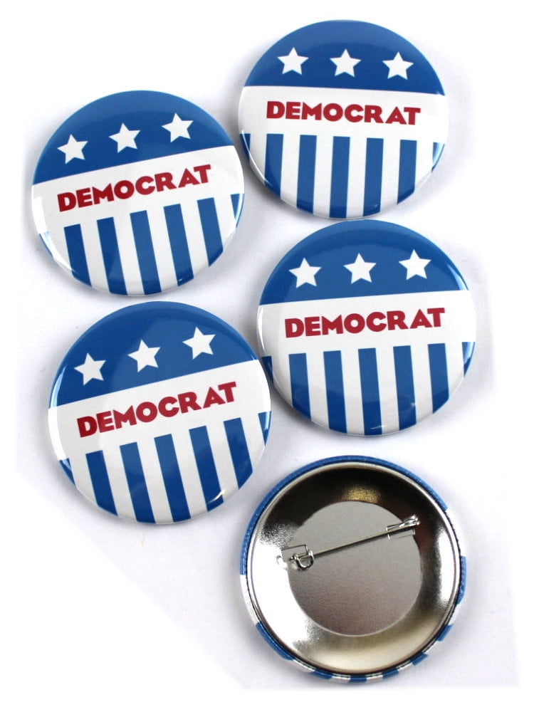 Democrat Banner Badge Political Pinback Buttons - 2.25 Inch Round 5 ...