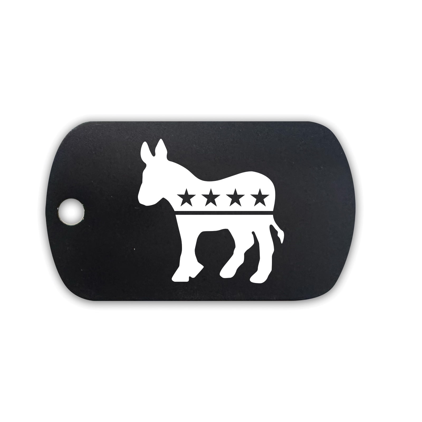 Democrat Logo GI Dog Tag Aluminum Keychain donkey liberal progressive ...