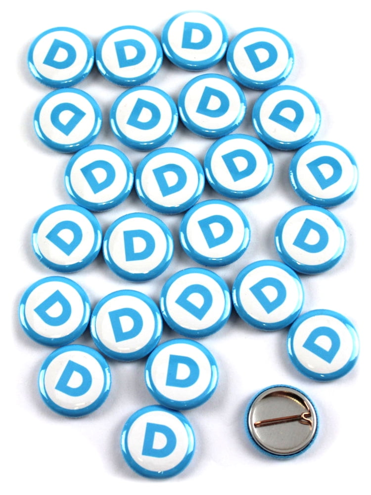 Democrat Logo Pinback Buttons - 1 Inch Round - 25 Pack - Walmart ...